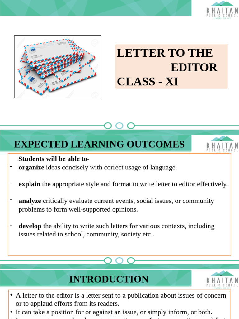 Writing Effective Letters to the Editor | PDF | Letter To The Editor ...