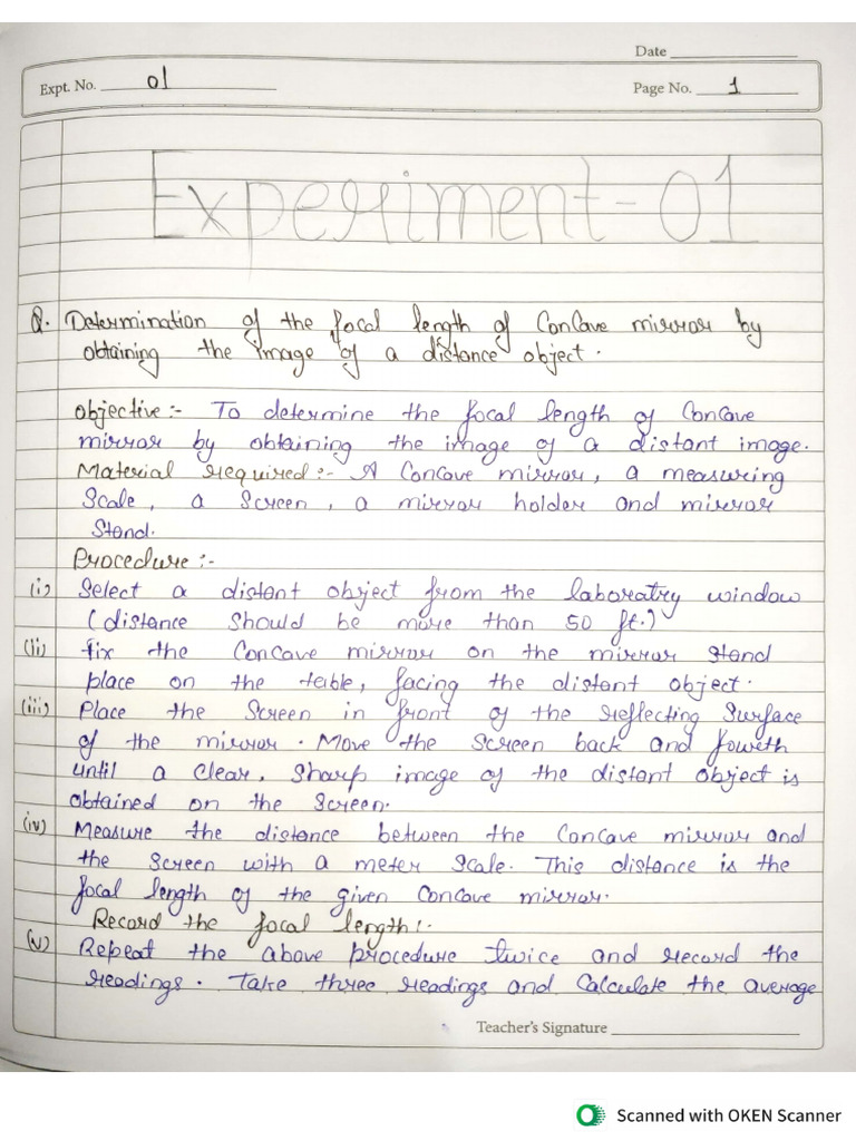 Physics Practical Class X | PDF