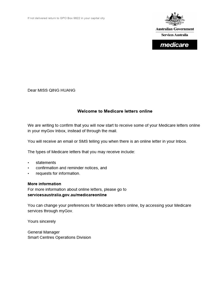 Medicare Letters Now Online for Users | PDF