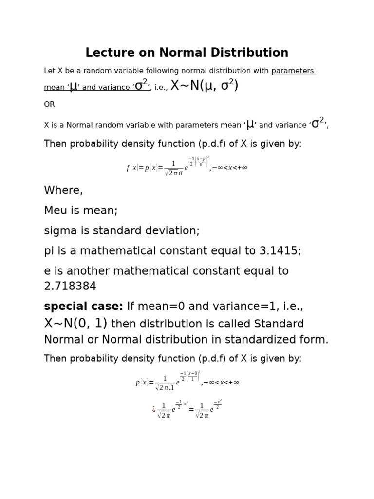 Understanding Normal Distribution Basics | PDF | Normal Distribution ...