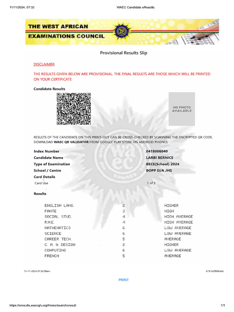 BECE Results | PDF