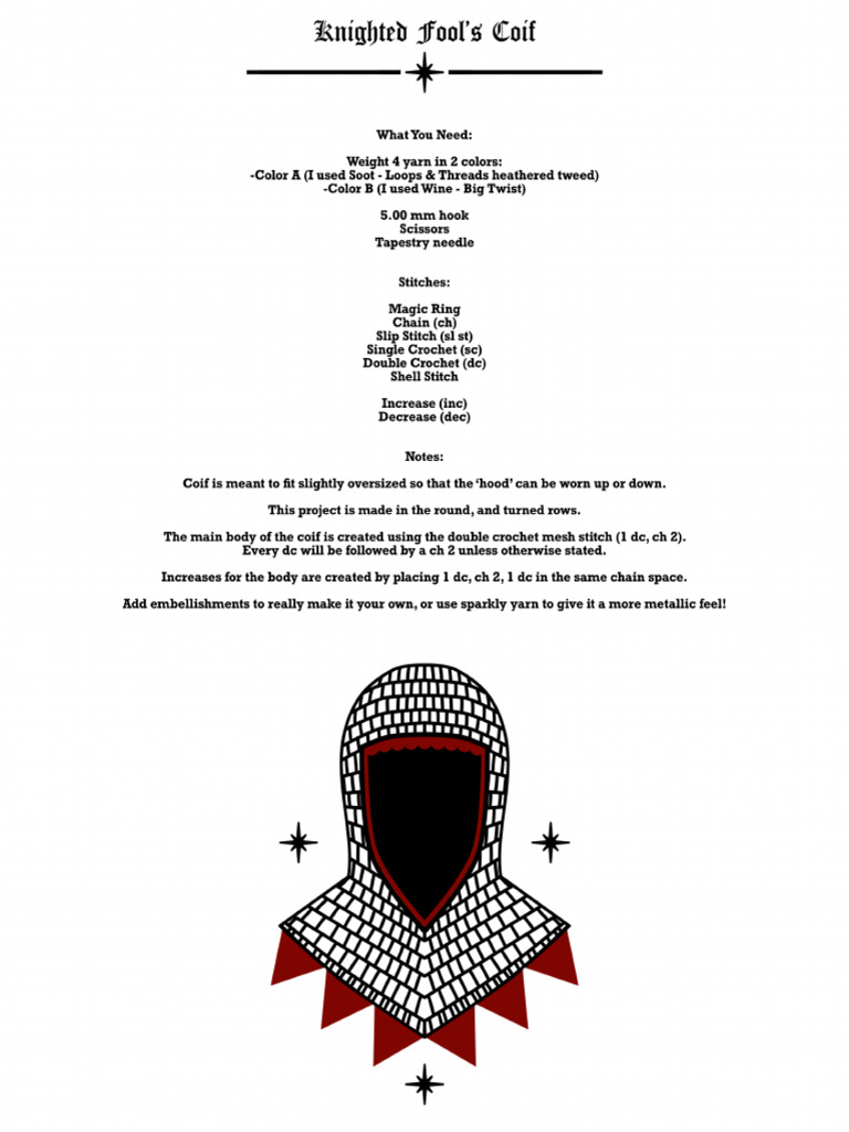 Knighted Fools Coif | PDF