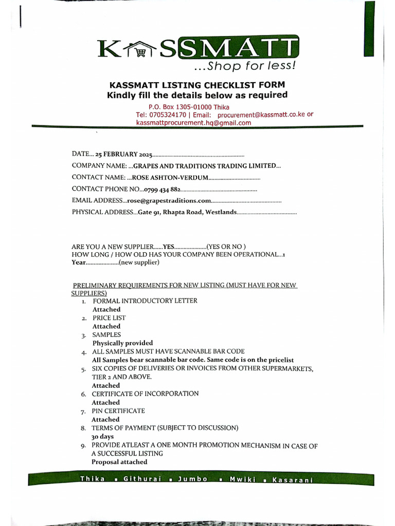 Listing Documents | PDF