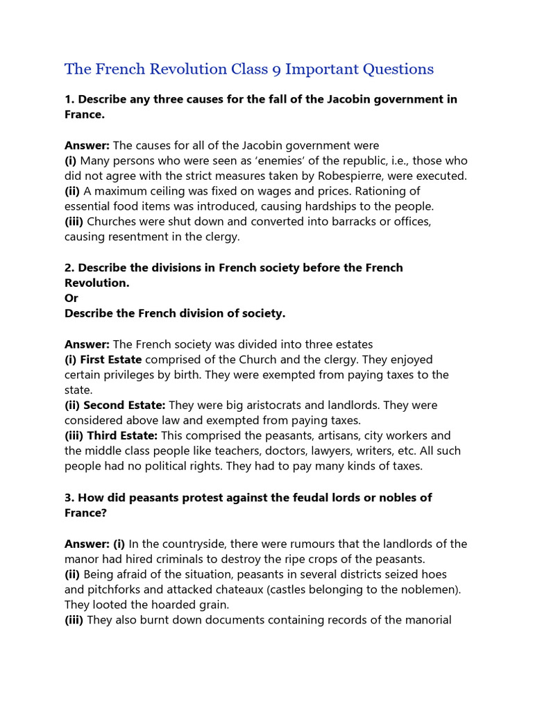 The French Revolution | PDF | French Revolution | Reign Of Terror