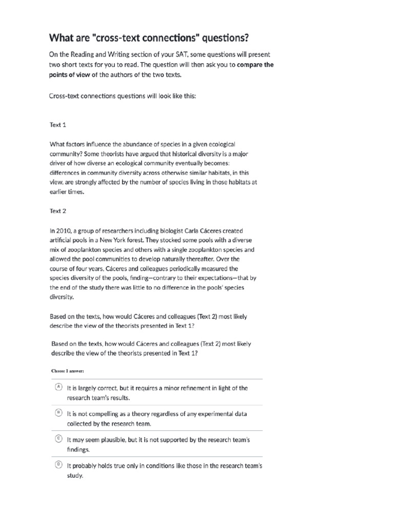 Cross Text Connections | PDF