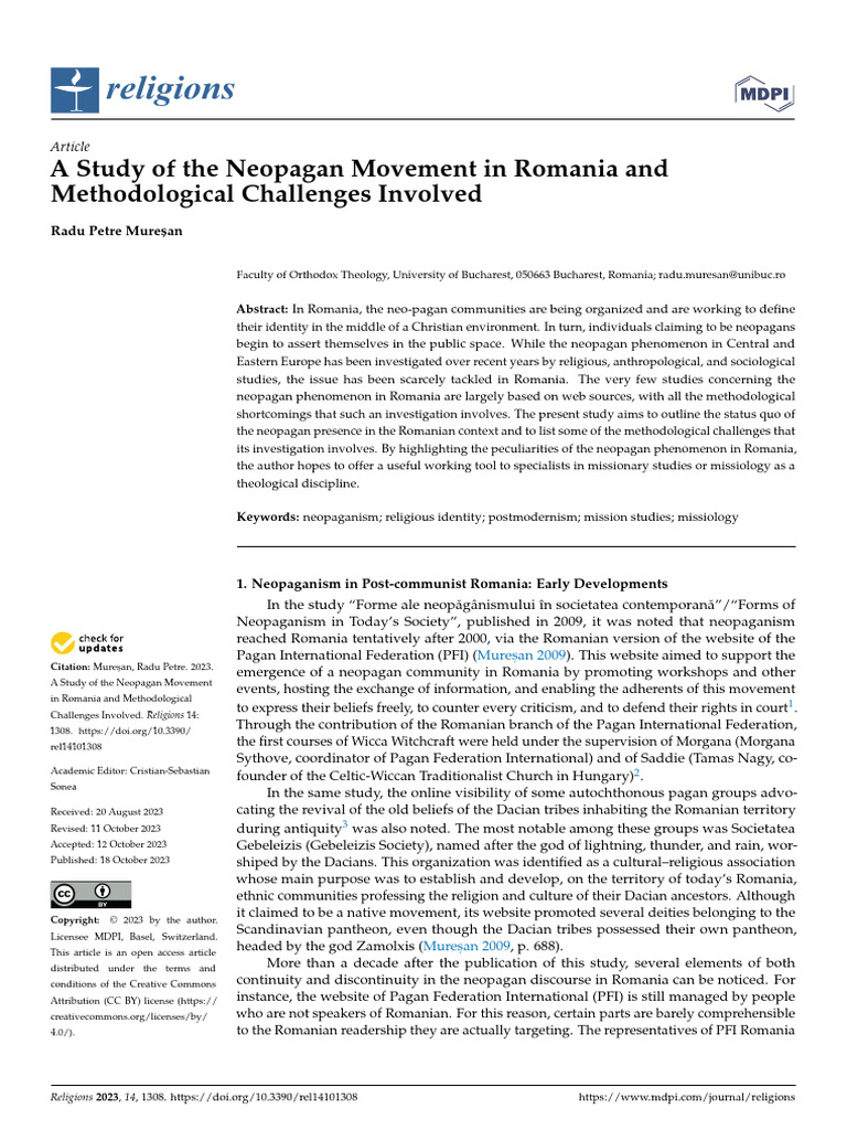A Study of the Neopagan Movement in Romania and Me | PDF | Modern ...