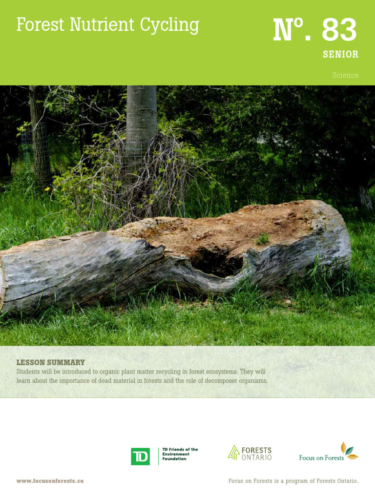 FOF 83 Forest Nutrient Cycling | PDF | Soil | Decomposition