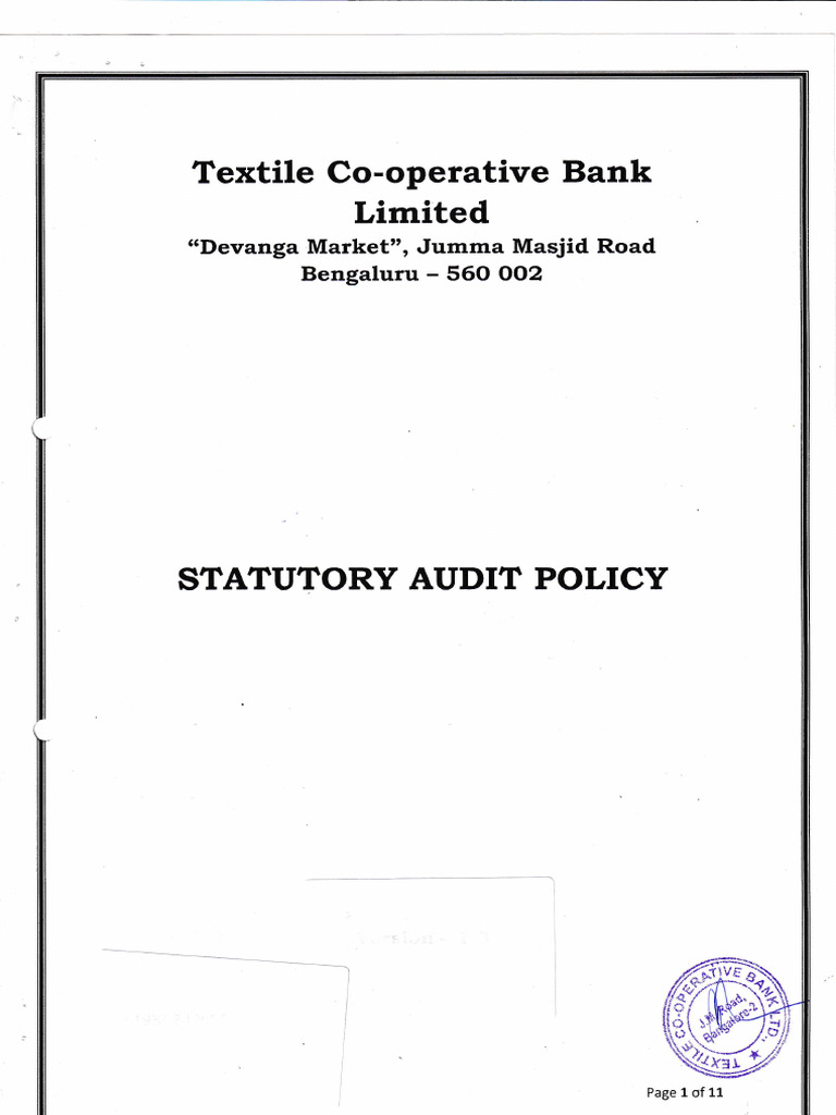 Statutory Audit Report | PDF