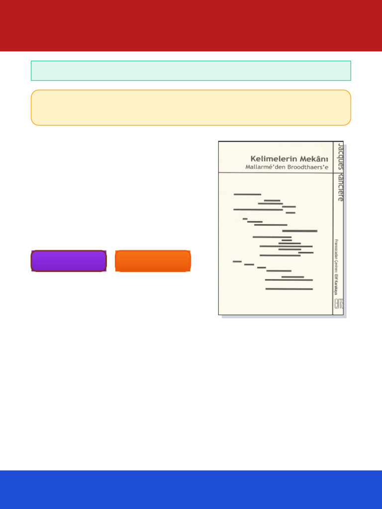 Kelimelerin Mekanı Mallarme den Broodthaers e 1st Edition Jacques Ranciere ebook direct download ...