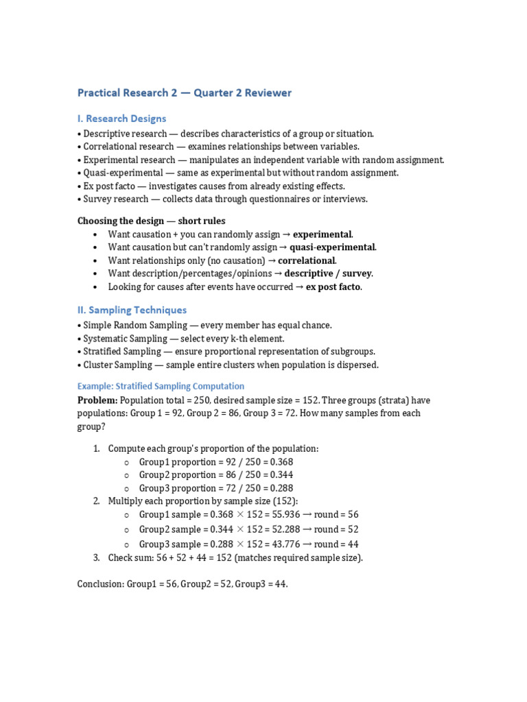 PR2_Quarter2_Summary-of-Lessons | PDF | Student's T Test | Sampling ...