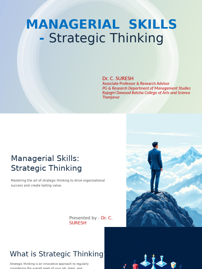 Managerial Skills Strategic Thinking | PDF | Strategic Thinking | Thought
