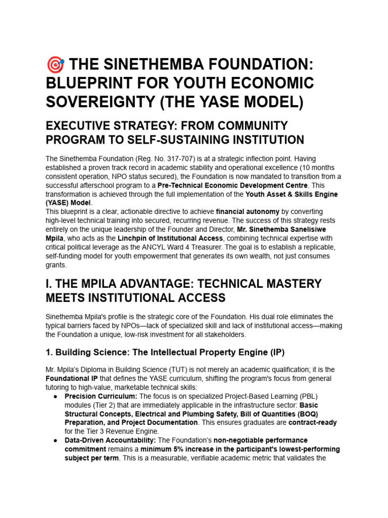 The Sinethemba Foundation | PDF | Economies | Business