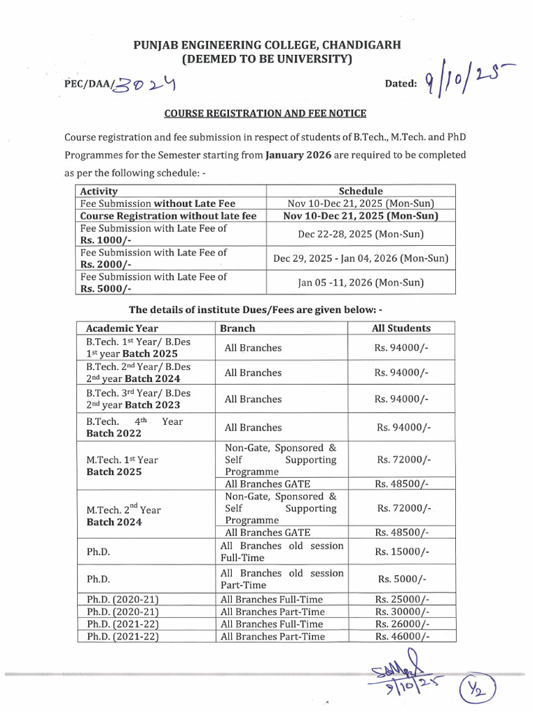 Fee Notice 25262 | PDF