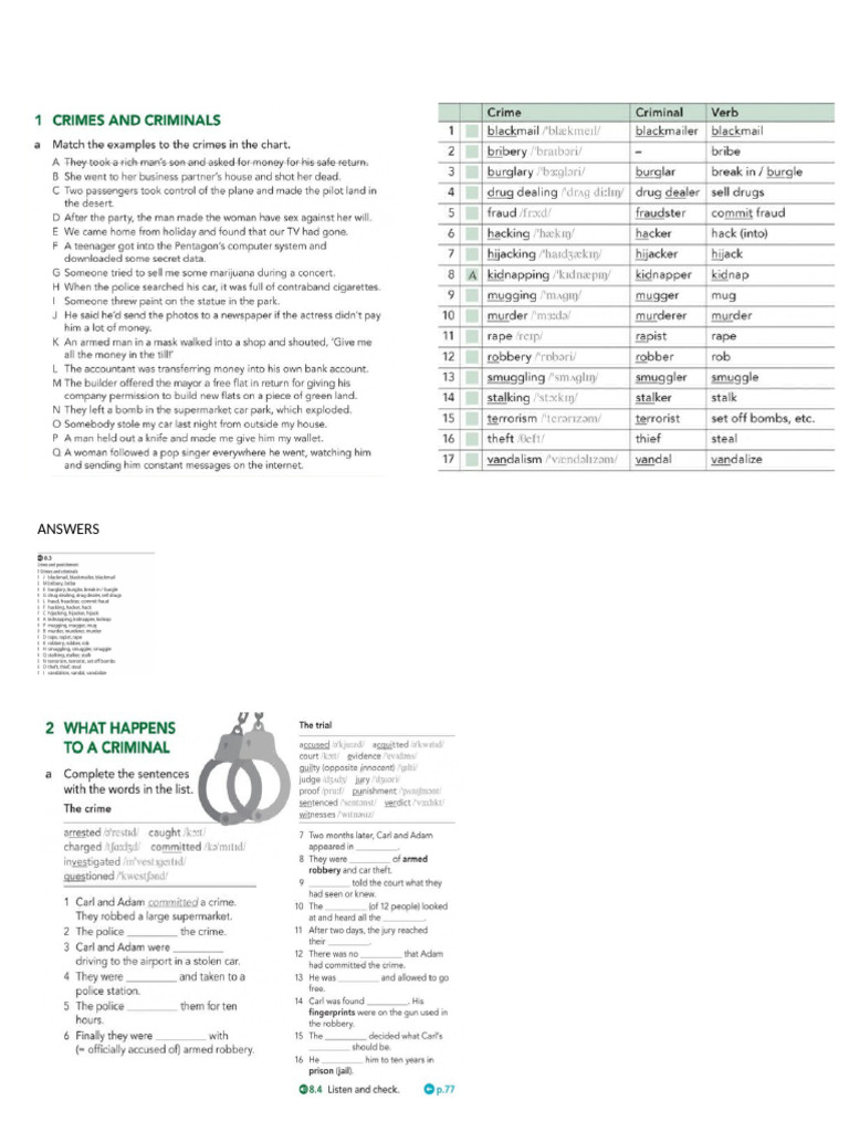 Crime Report Grammar Exercises | PDF | Police | Detective