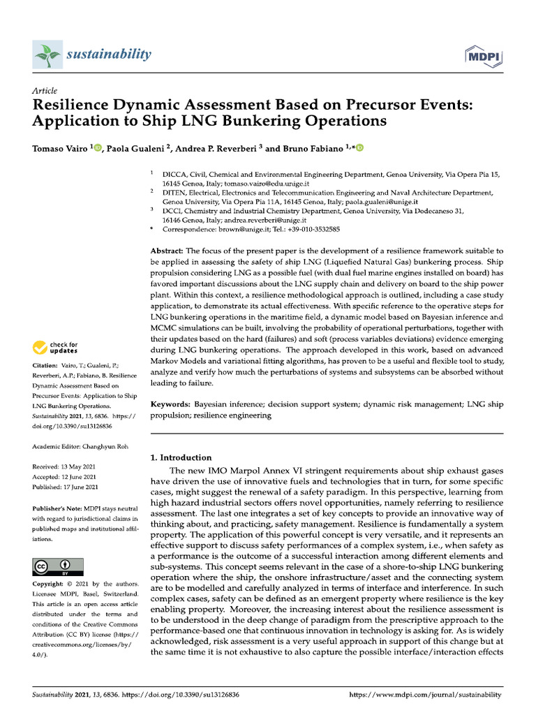 Resilience Dynamic Assessment Based On Precursor Events | PDF
