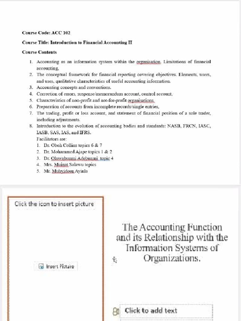 Acc102 - Week 1. | PDF