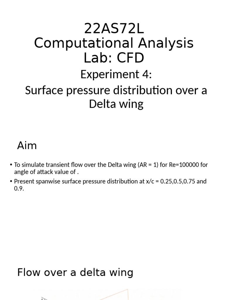 Delta Wing CFD Pressure Analysis | PDF