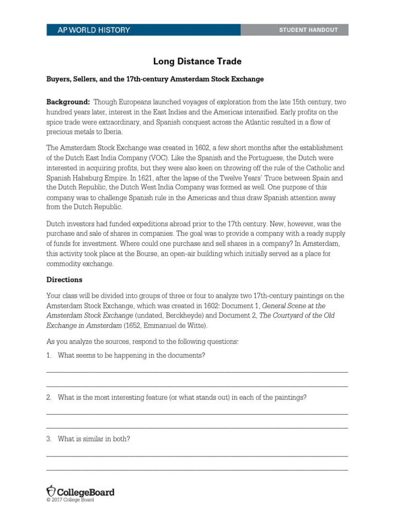 Long Distance Trade Dutch | PDF | Economies