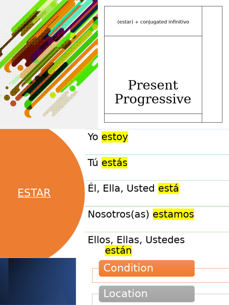 Uso del verbo "estar" y gerundios en español | PDF