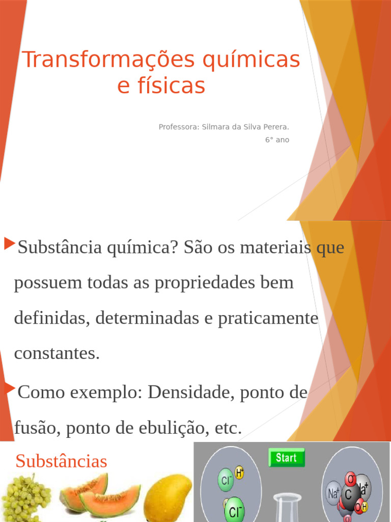 Transformações Químicas e Físicas Explicadas | PDF | Reações químicas ...