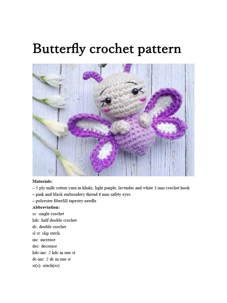 Butterfly Crochet Pattern 2 | PDF