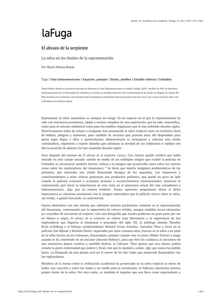 El Abrazo de La Serpiente | PDF