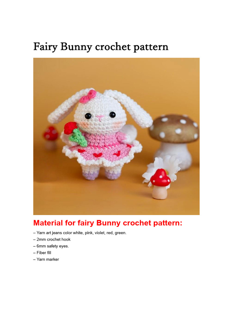 Fairy Bunny Crochet Pattern | PDF | Crafts | Crochet