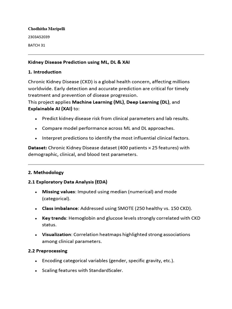 Assignment06 Report | PDF | Machine Learning | Chronic Kidney Disease