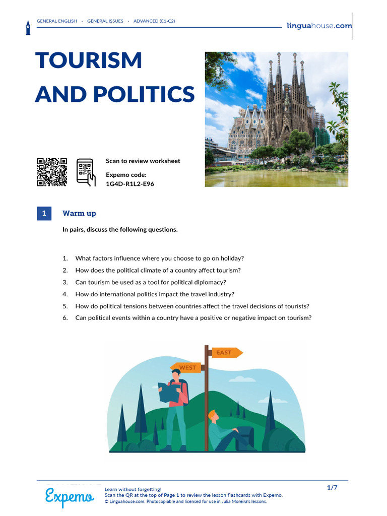 English Lesson C1-C2 Tourism and Politics | PDF | Tourism | Economies