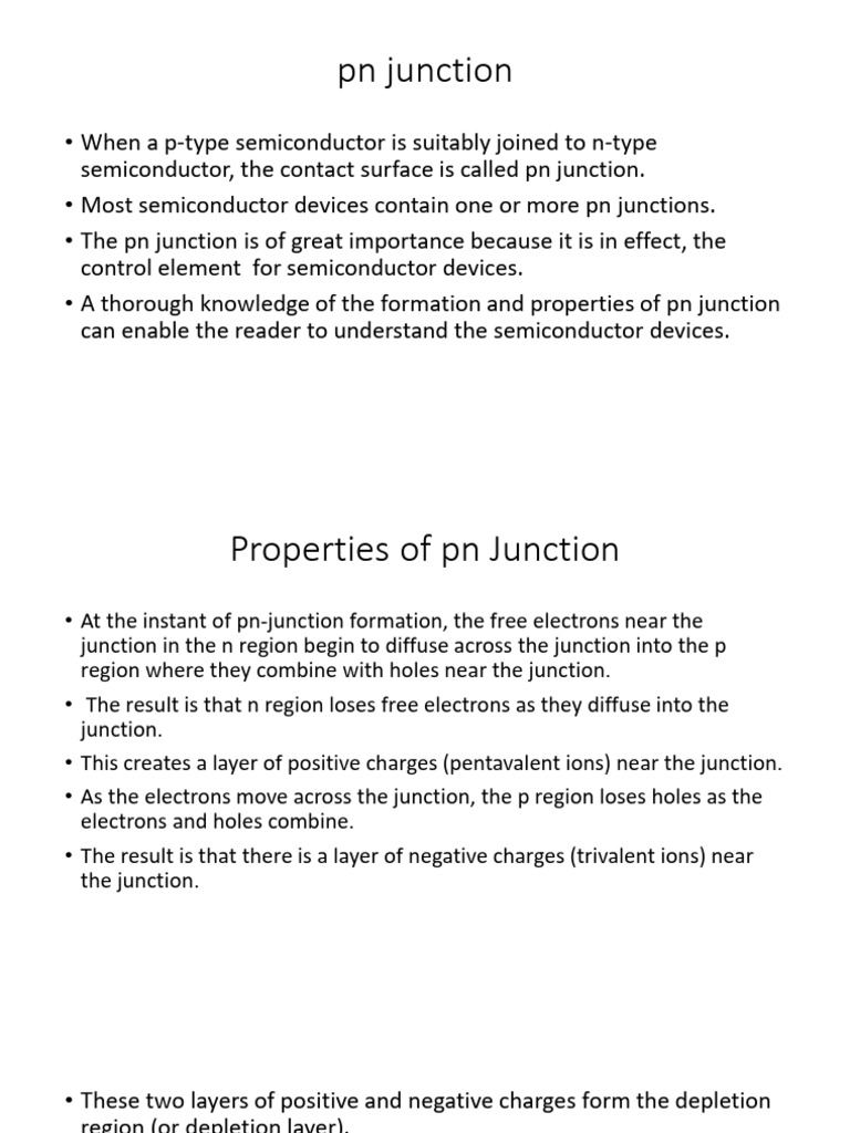 Understanding PN Junctions in Semiconductors | PDF | P–N Junction ...