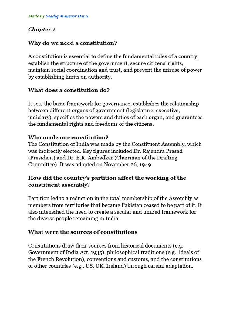 Class 11 Political Science Book 1 All Questions and Answers.. | PDF ...