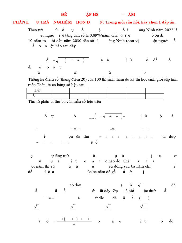 Đề 001 Ôn Tập HSG Toán 12 | PDF