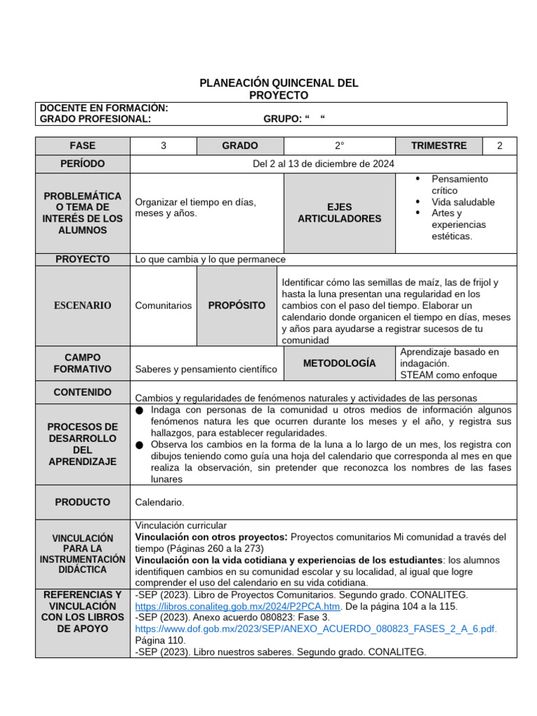 6. Planeacion Proyecto Comunitario | PDF
