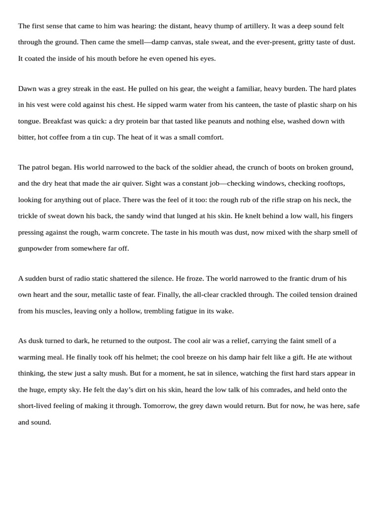 Descriptive Essay_A Day in a Soldier's Life | PDF