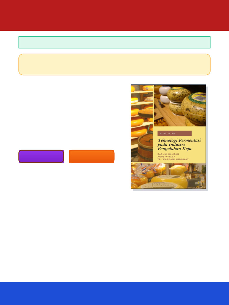 Teknologi Fermentasi pada Industri Pengolahan Keju Buku Ajar Basuni Hamzah Agus Wijaya Tri ...
