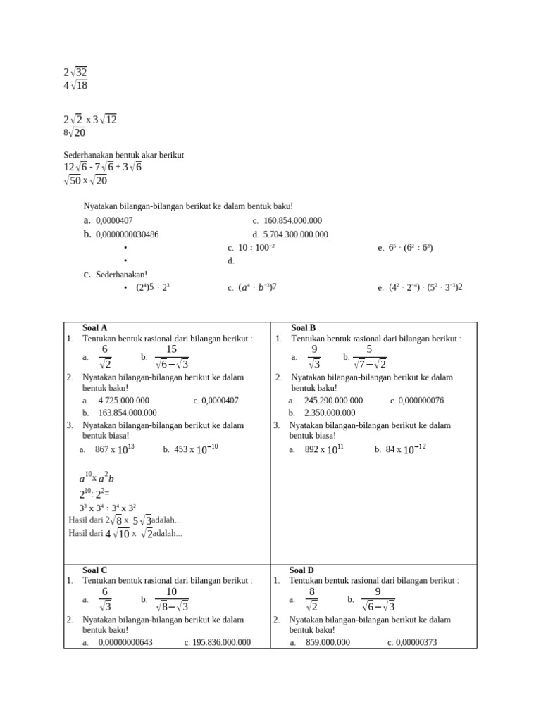Soal Ulangan Kelas 8 Bab 1 | PDF