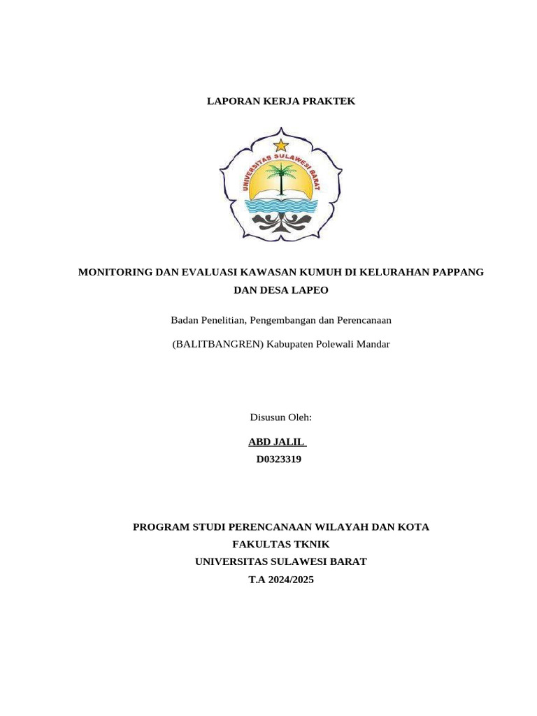 Evaluasi Kawasan Kumuh Pappang Lapeo | PDF