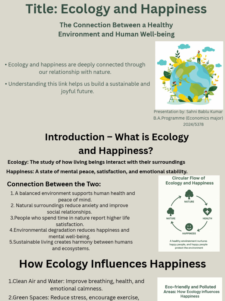 Title Ecology and Happiness.pdf | PDF | Sustainability | Happiness