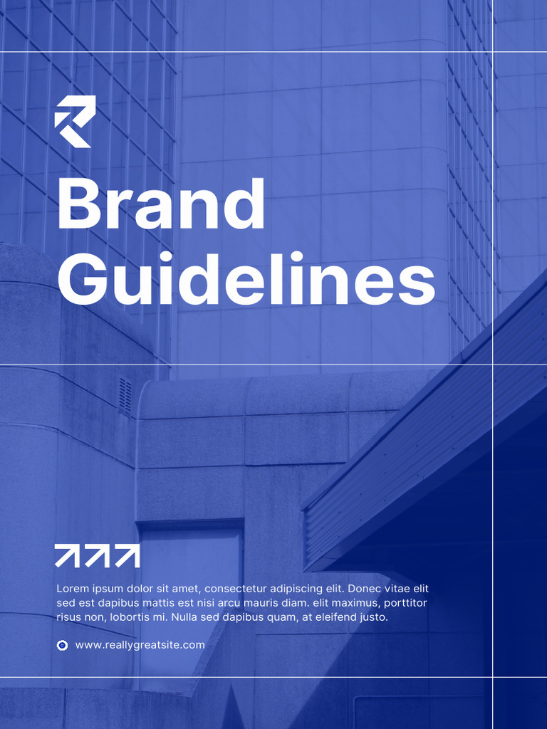 Blue White Modern Brand Guideline A4 Document | PDF | Graphic Design