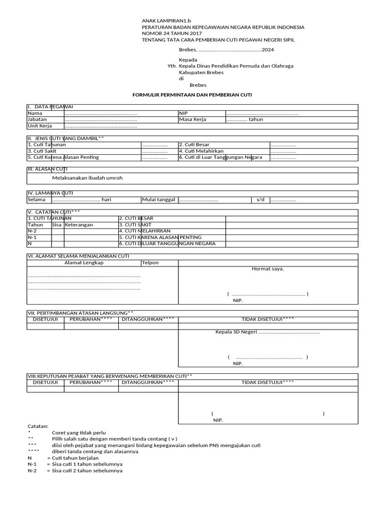 Blangko Cuti | PDF