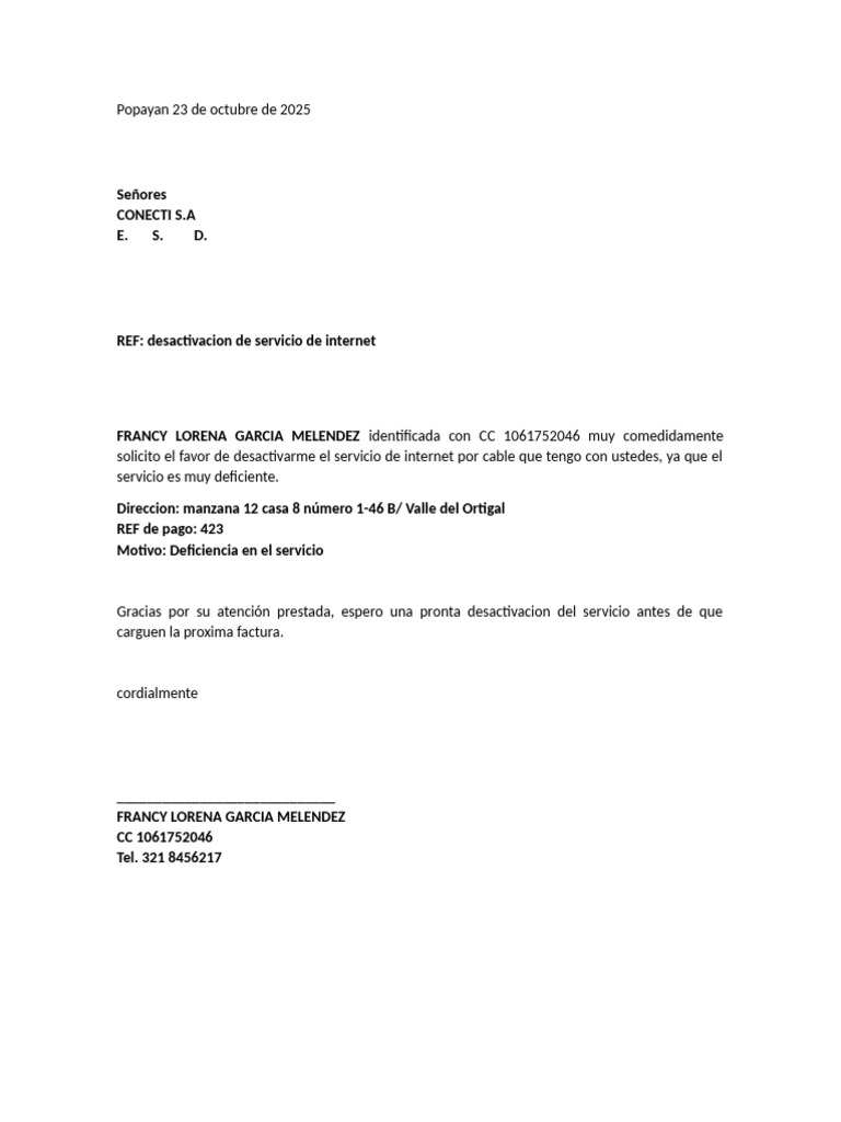 Desactivacion Conectic | PDF