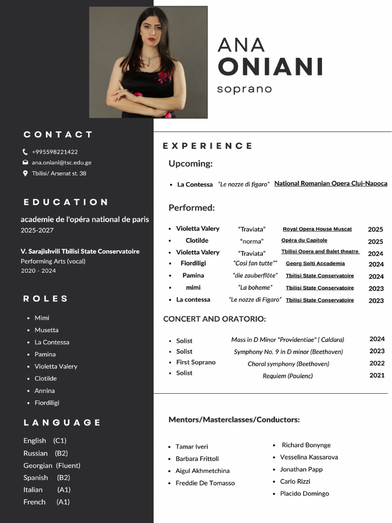 CV Resume Ana Oniani | PDF