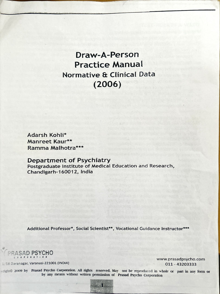 Draw A Person Test | PDF