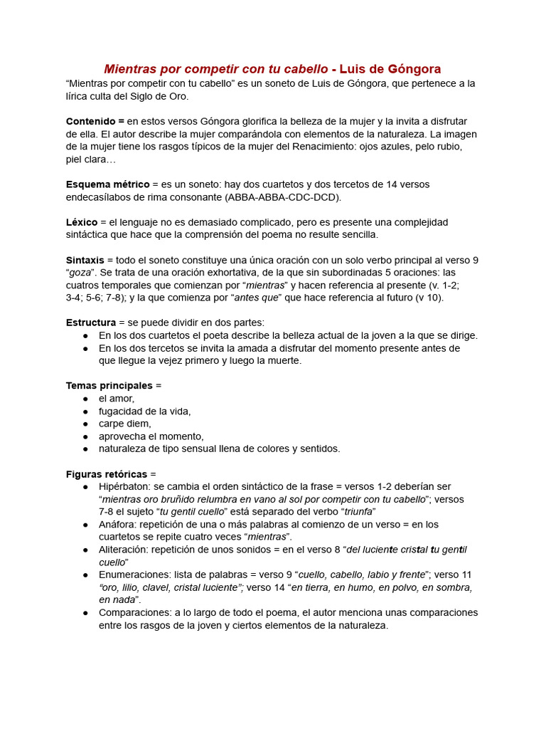 Mientras Por Competir Con Tu Cabello | PDF