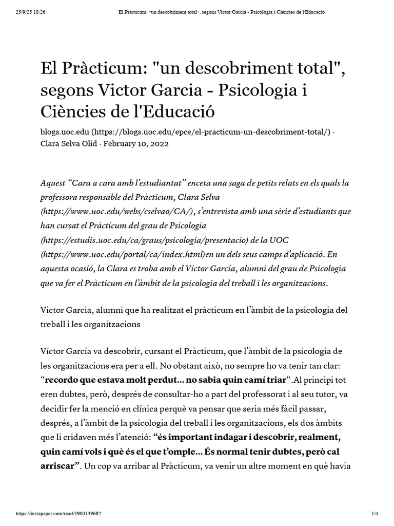 El Pràcticum - un descobriment total | PDF