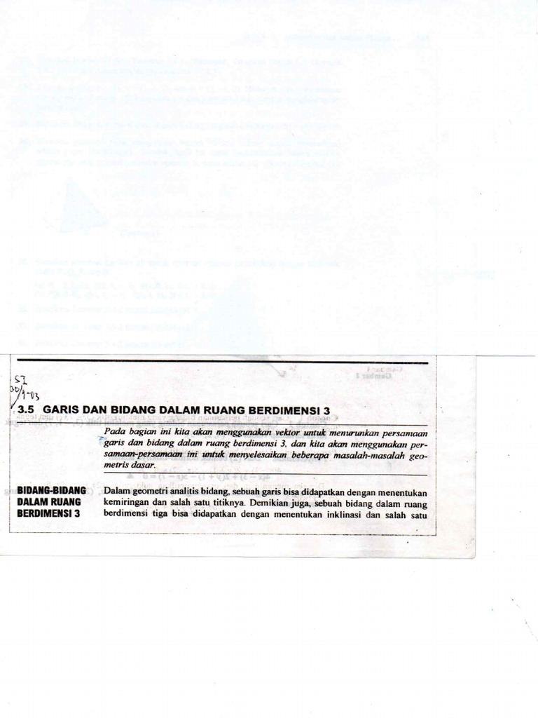 Bab 3 - Garis Dan Bidang Dalam Ruang Berdimensi 3 - (3.5) | PDF