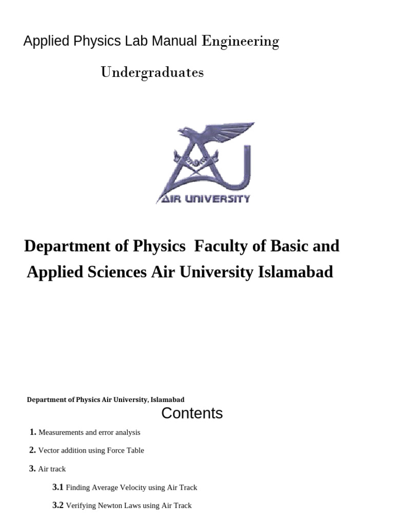 Applied Physics Lab Manual for Students | PDF | Euclidean Vector | Force