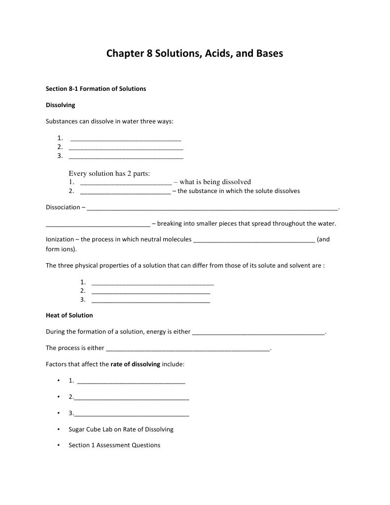 Chapter 8 Solutions, Acids, and Bases | PDF | Finance & Money Management