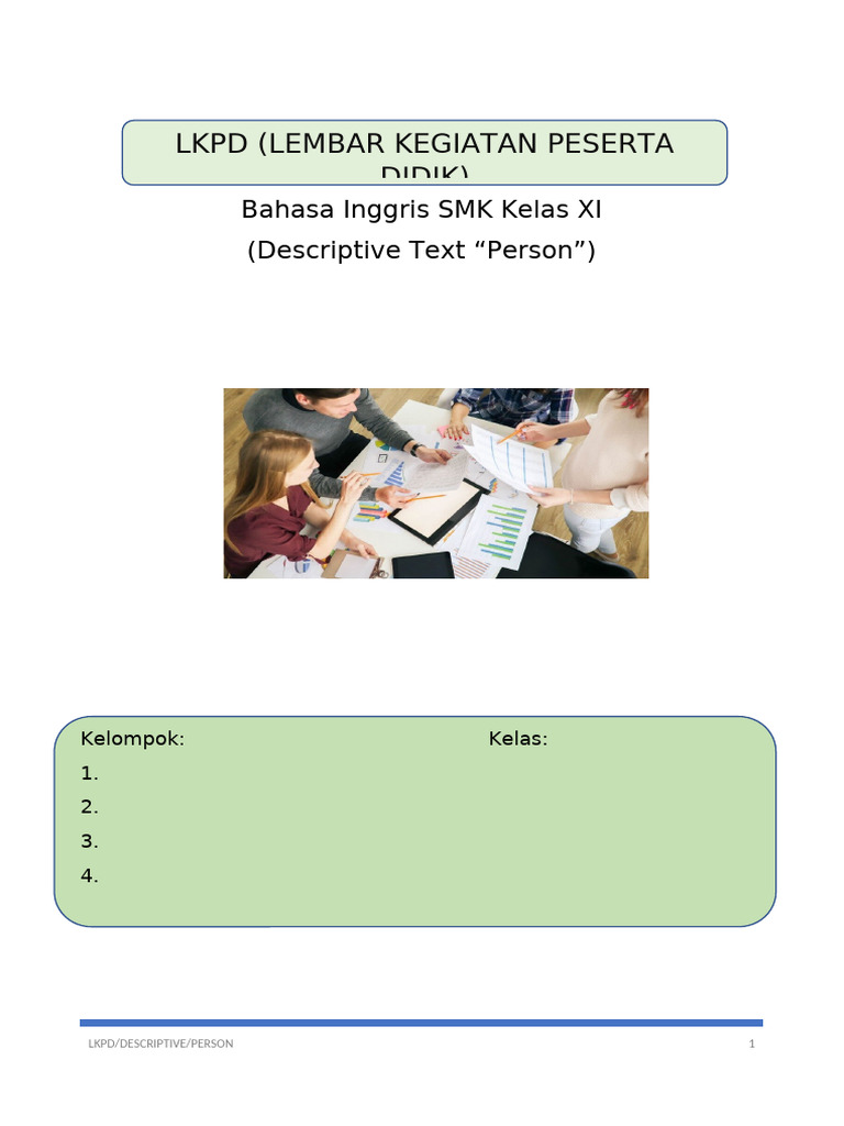 LKPD Descriptive Text: Person Analysis | PDF