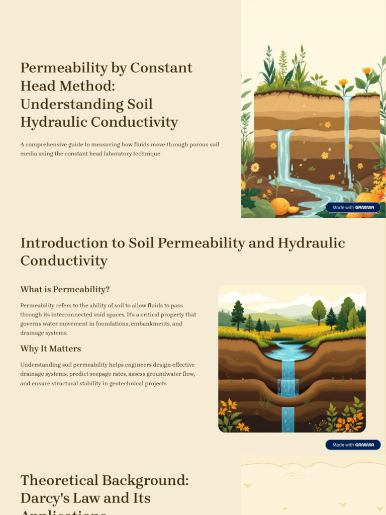 Permeability by Constant Head Method Understanding Soil Hydraulic Conductivity | PDF | Continuum ...